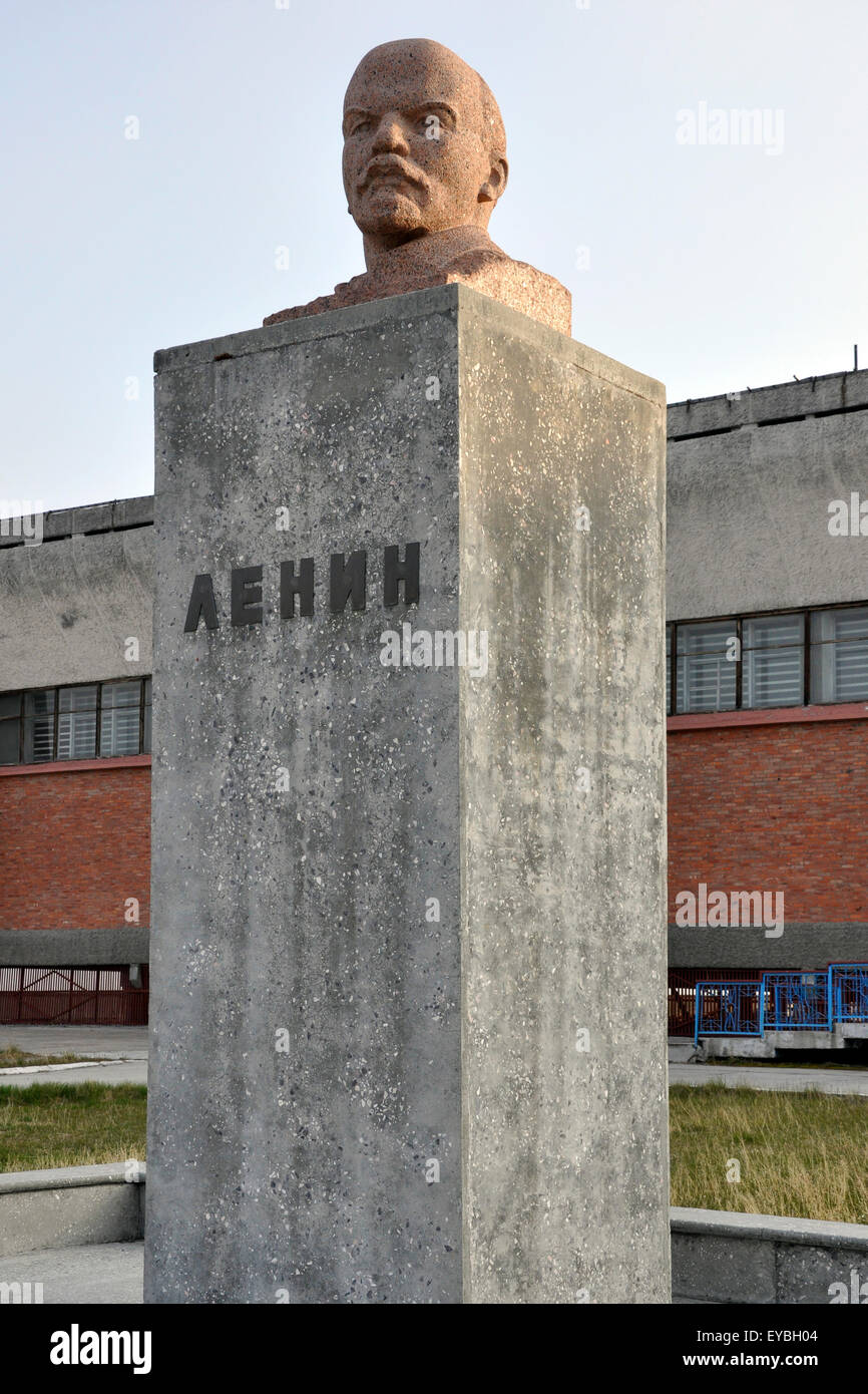 Norway, Svalbard islands, Spitsbergen island, Lenin statue Stock Photo ...
