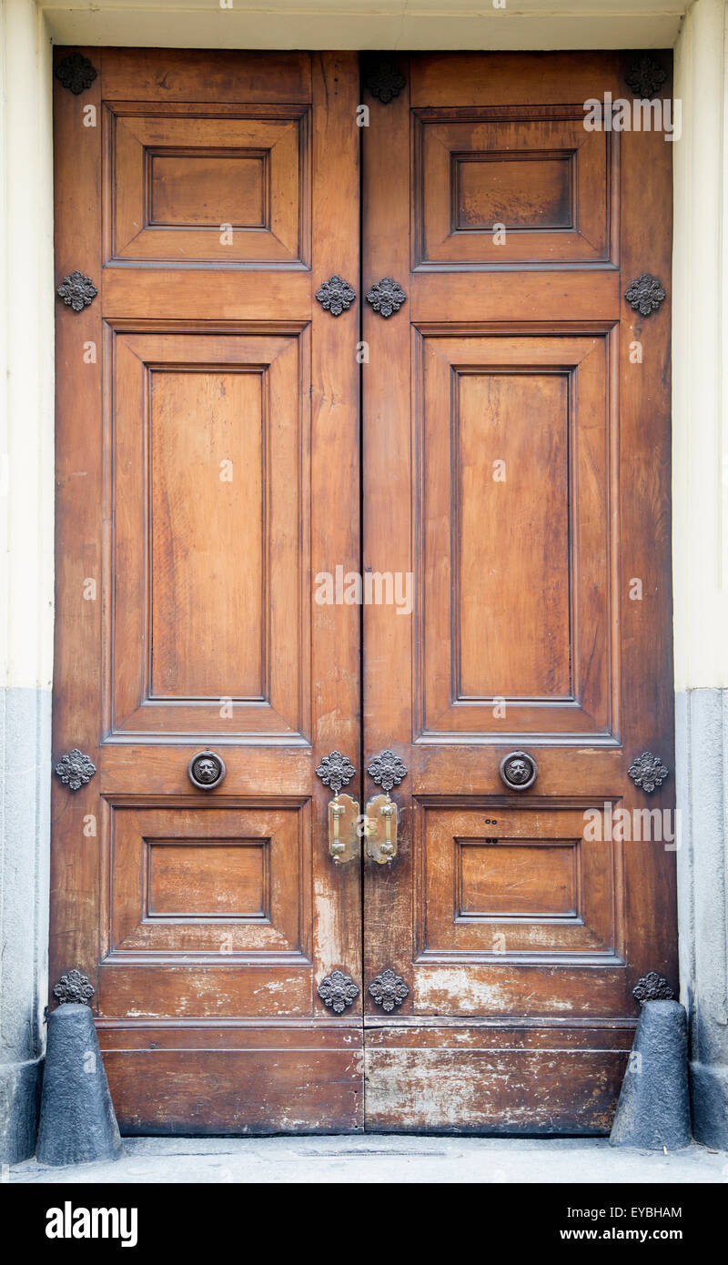 Traditional old door from Torino, Italy Stock Photo - Alamy
