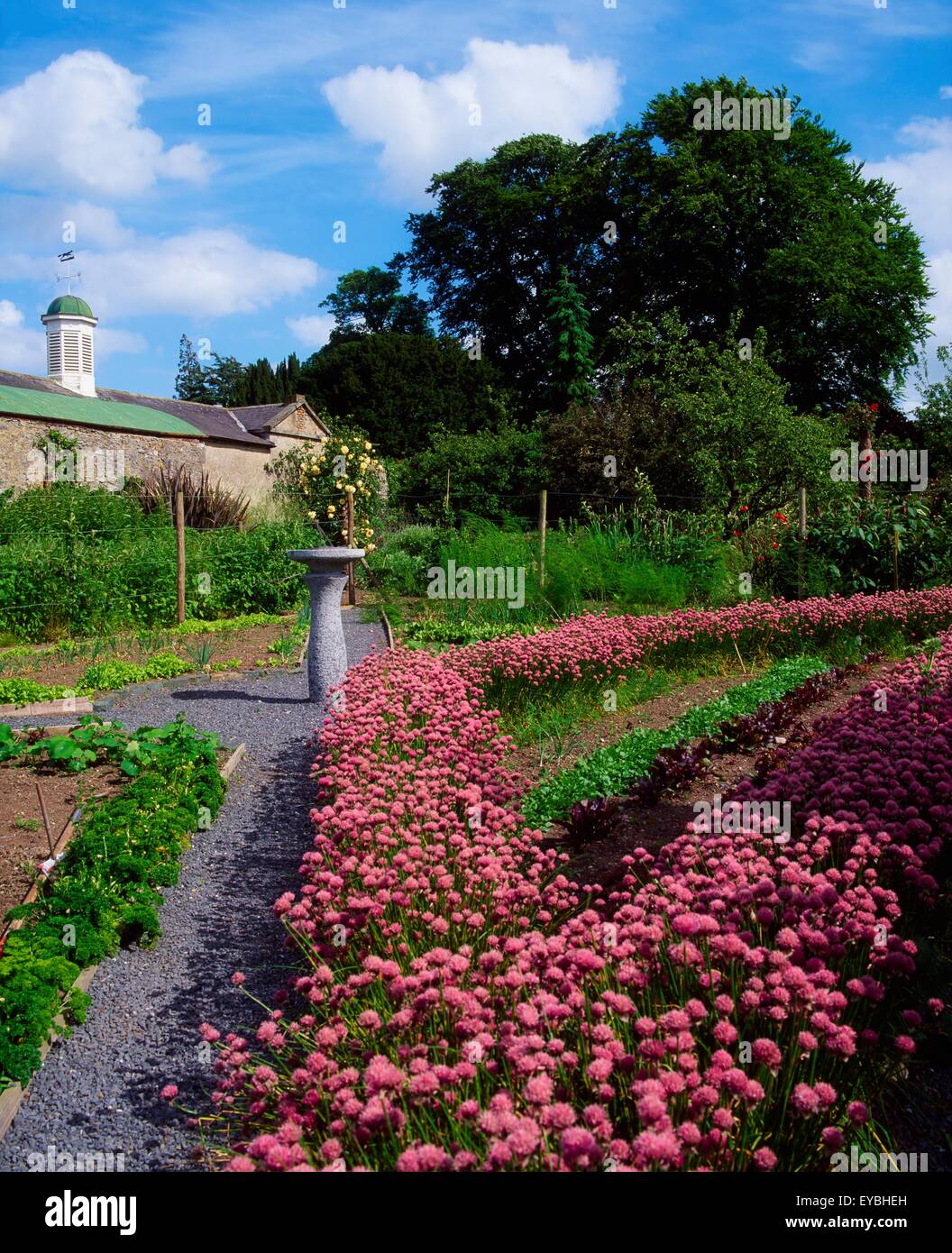 Beechpark, Co Dublin, Ireland; Sundial In An Herb Potager Stock Photo ...