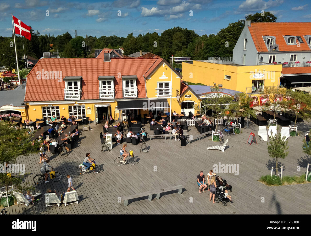 Marielyst, Denmark. 15th July, 2015. Pedestrians in the city centre of ...