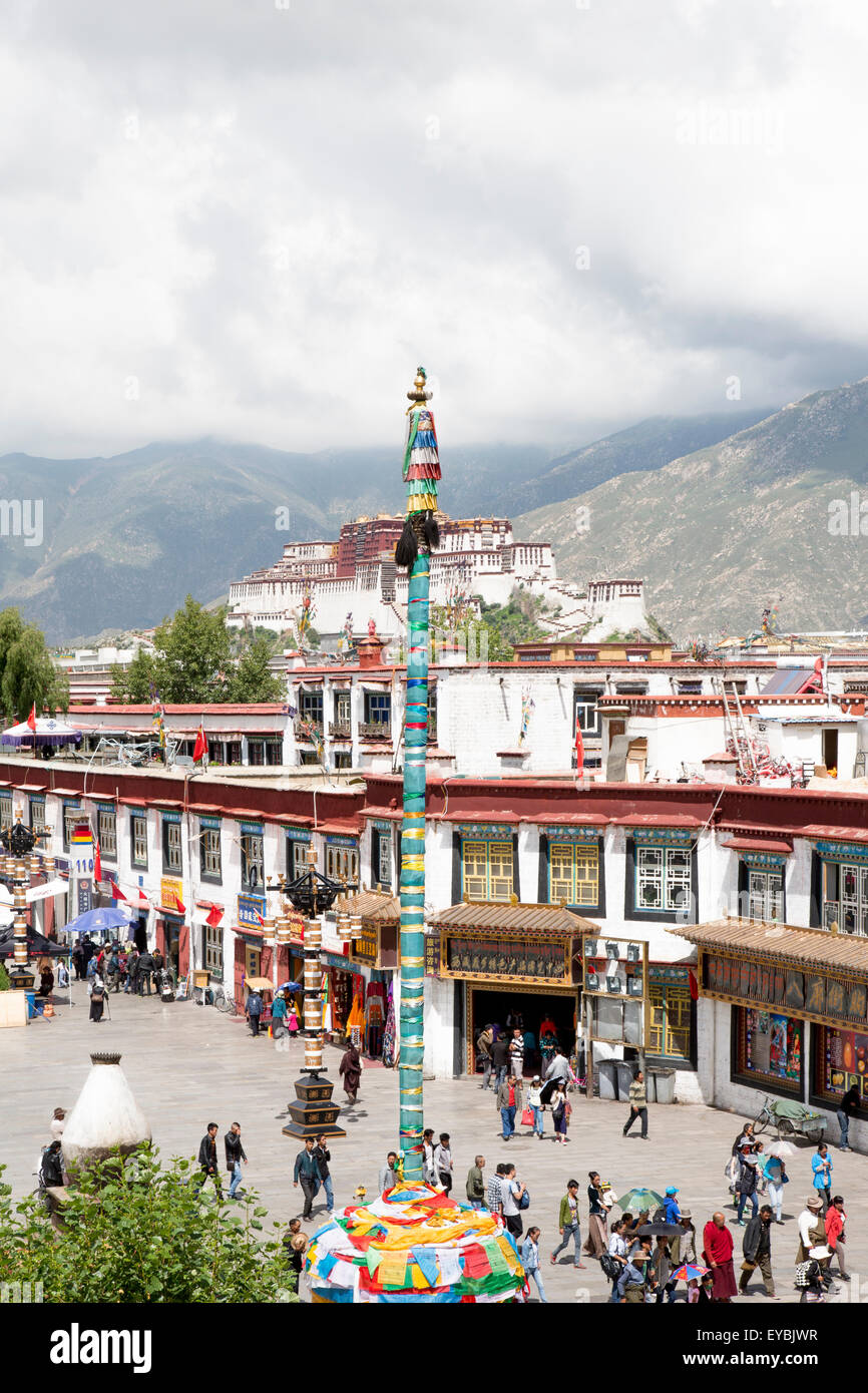 A view of the Lhasa old town and the Potala palace Stock Photo - Alamy