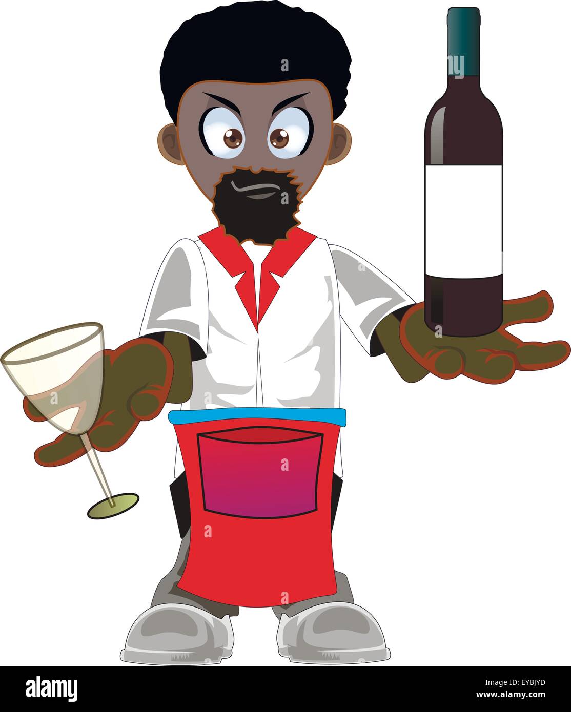 Cartoon african american waiter Stock Vector Image & Art - Alamy