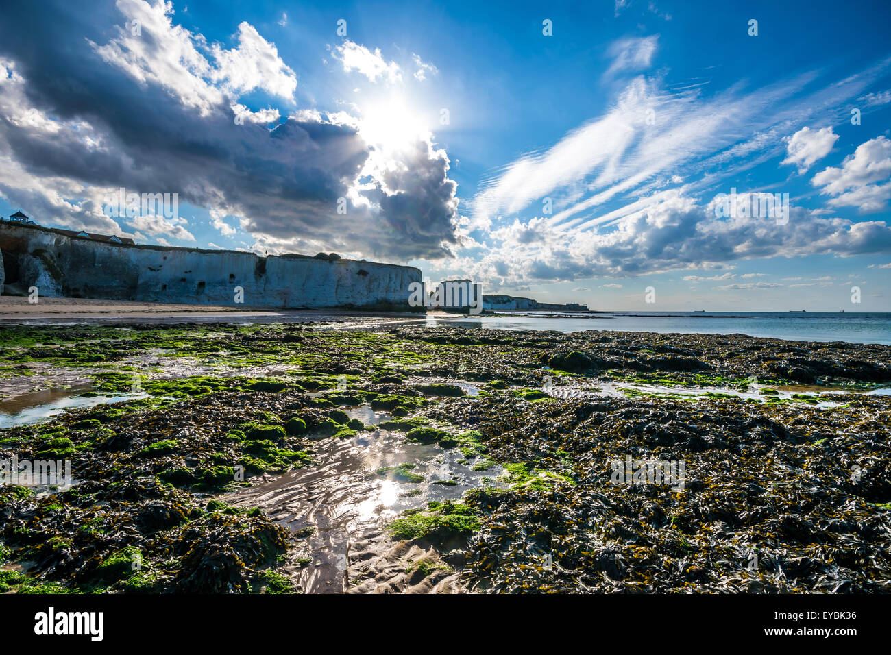 The rock-pools and chalk cliffs of Kingsgate Beach and Botany Bay in ...