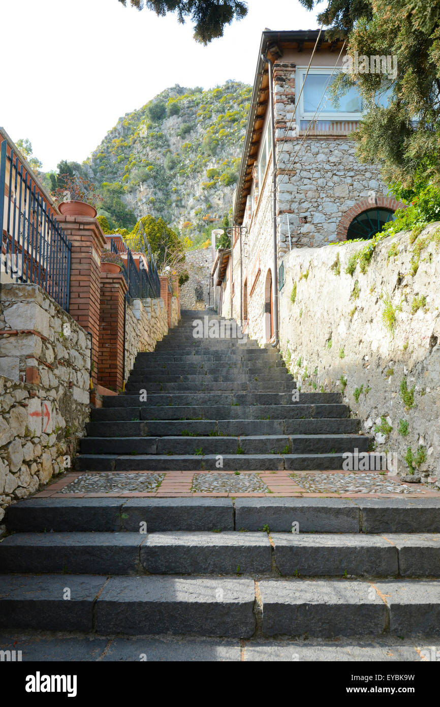 The path to Monte Tauro, Taormina in Sicily, Italy Stock Photo - Alamy