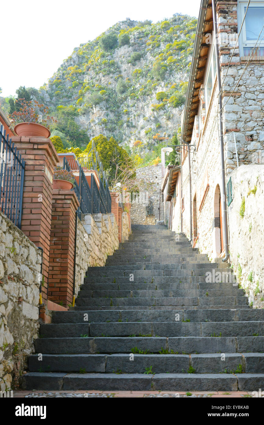 The path to Monte Tauro, Taormina in Sicily, Italy Stock Photo - Alamy