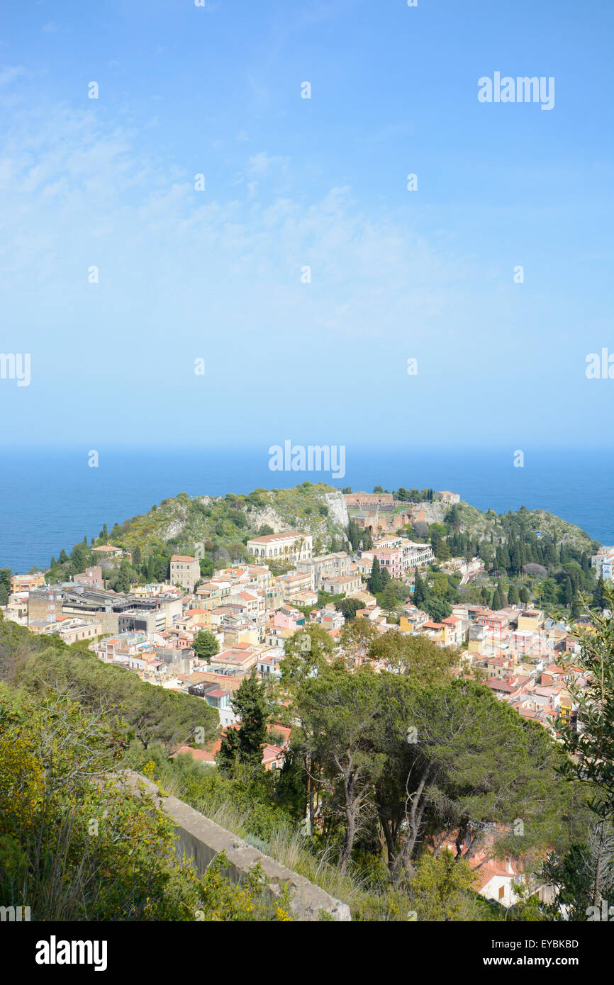 The view from Monte Tauro, Taormina in Sicily, Italy Stock Photo - Alamy