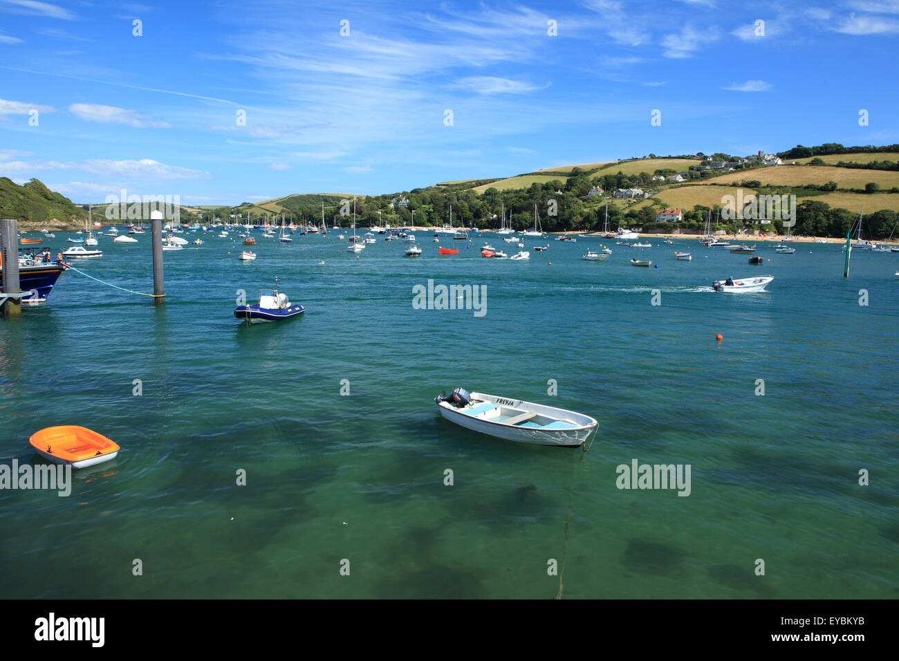 Salcombe, sunny summers day, Devon, England, UK Stock Photo - Alamy