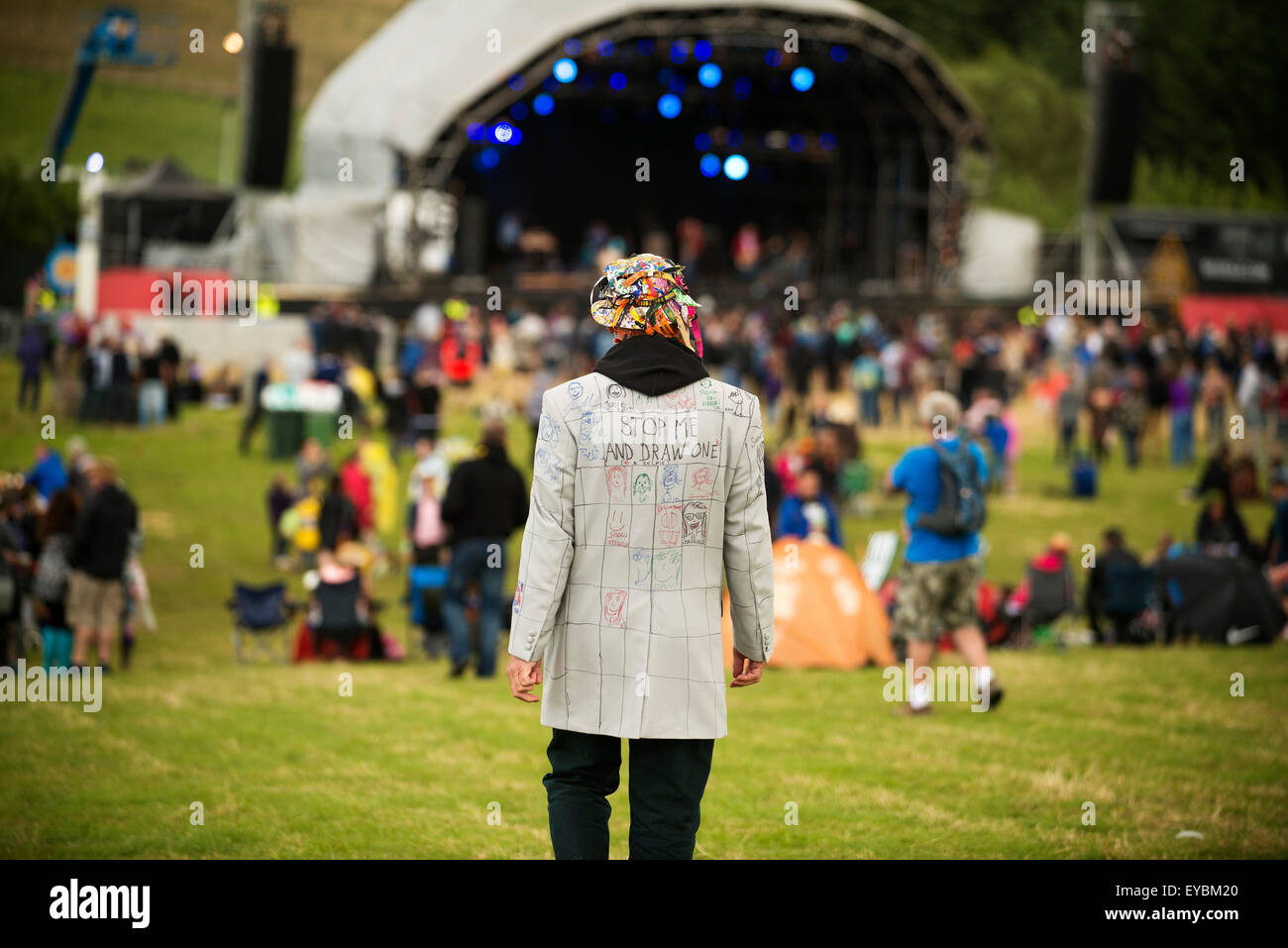 Festival goers at the Wickerman festival at Dundrennan on July 25, 2015 ...