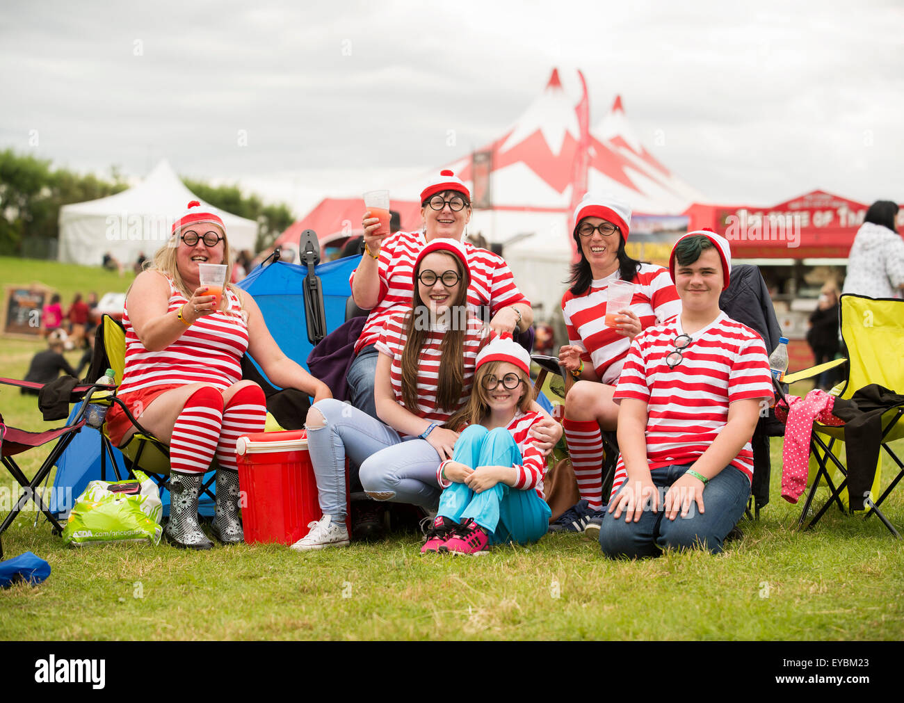 Festival goers at the Wickerman festival at Dundrennan on July 25, 2015 ...
