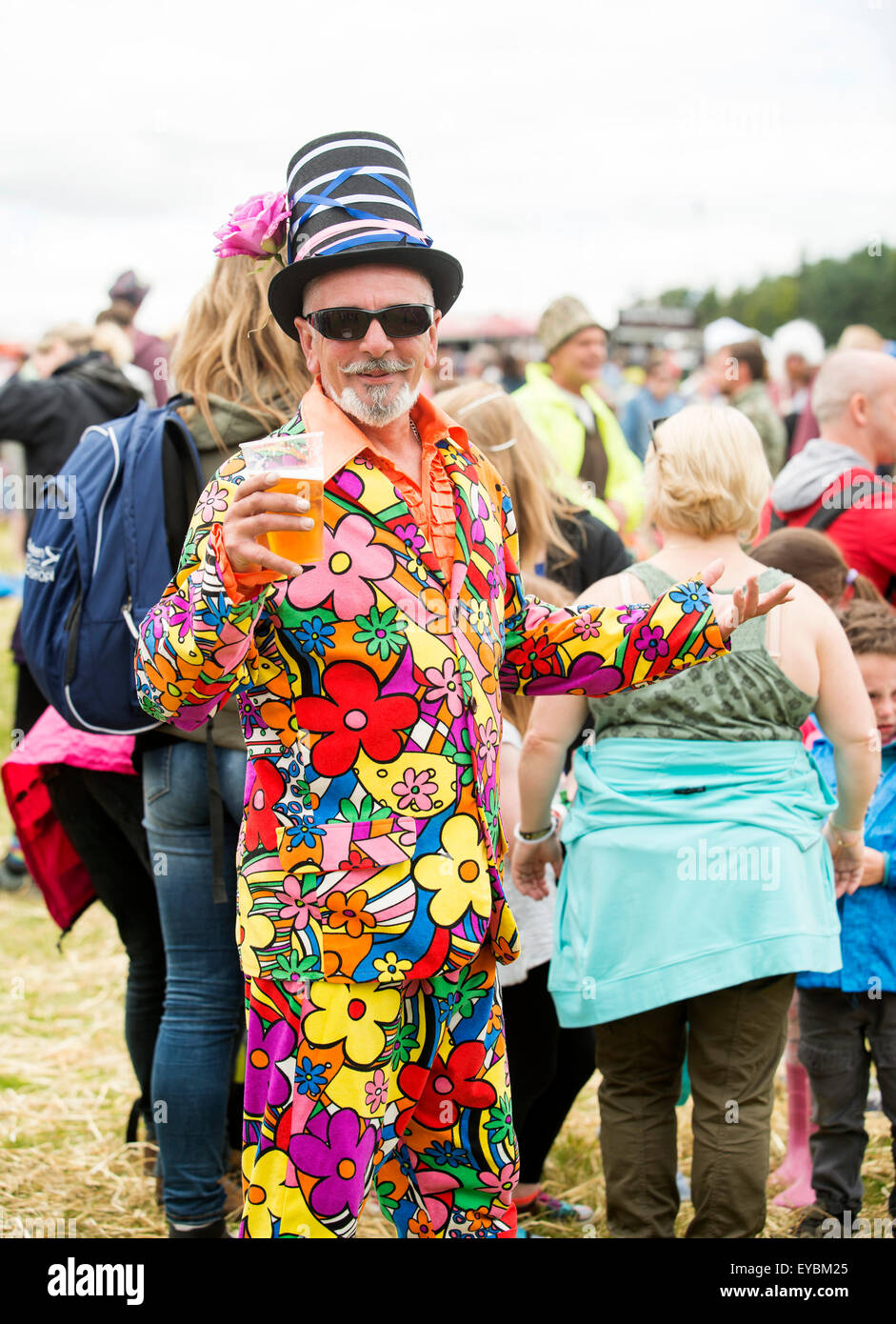 Festival goers at the Wickerman festival at Dundrennan on July 25, 2015 ...