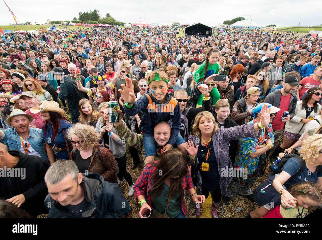 Festival goers at the Wickerman festival at Dundrennan on July 25, 2015 ...