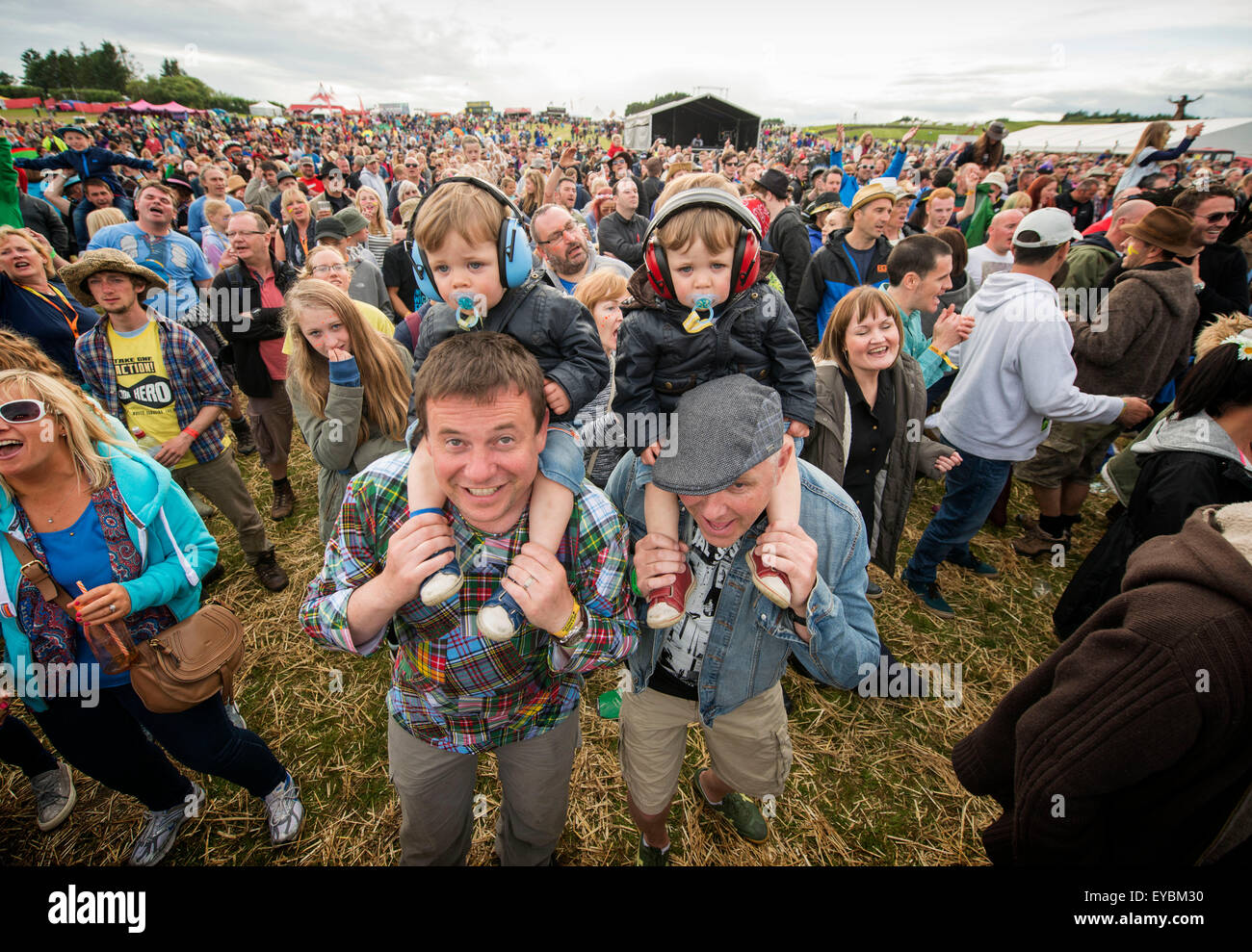 Festival goers at the Wickerman festival at Dundrennan on July 25, 2015 ...