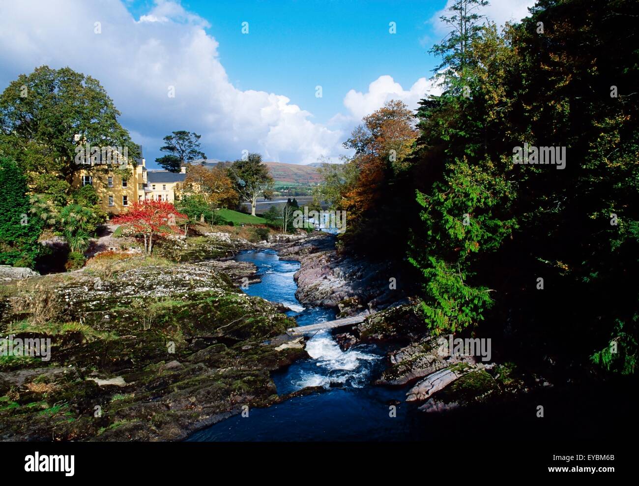 Sheen Falls Lodge, Co Kerry, Ireland; Hotel Next To The Water Stock ...