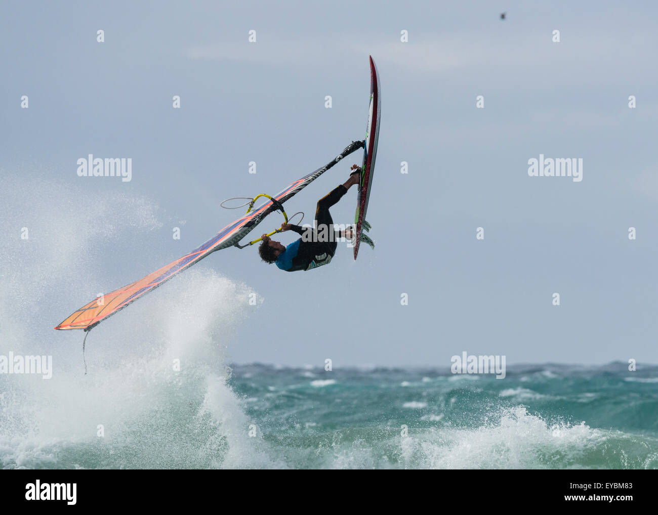Windsurfing action. Tarifa, Cadiz, Costa de la Luz, Andalusia, Southern ...