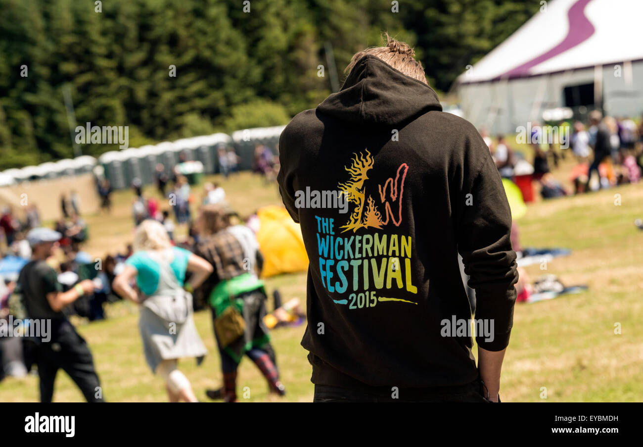 Festival goers at the Wickerman festival at Dundrennan on July 25, 2015 ...