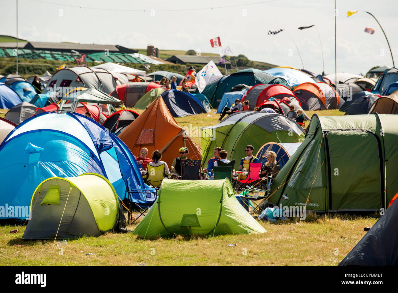 Festival goers at the Wickerman festival at Dundrennan on July 25, 2015 ...