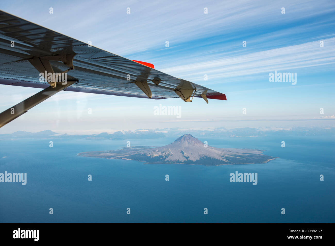 Aerial View of Mount Augustine Volcano, On a flight to Katmai National ...
