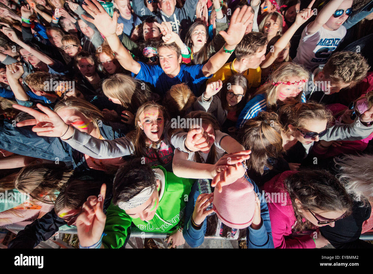Festival goers at the Wickerman festival at Dundrennan on July 25, 2015 ...