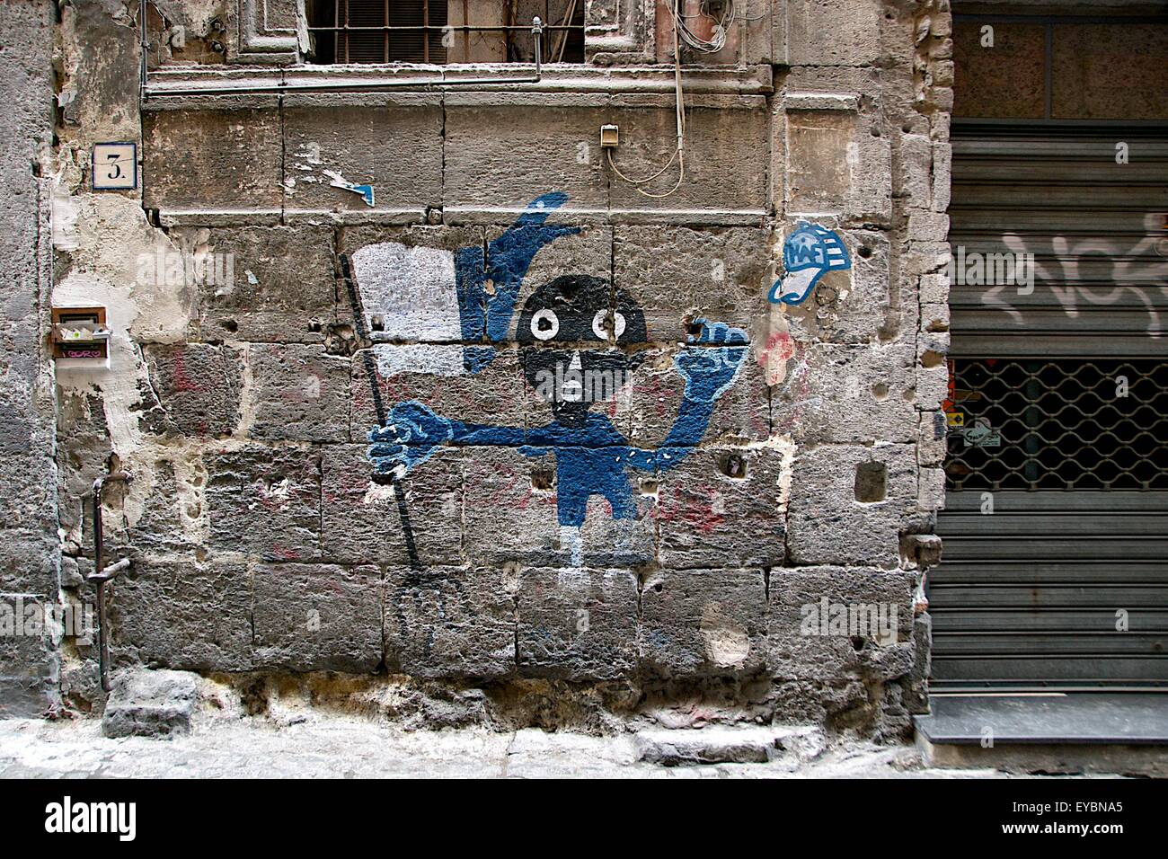 Italian graffiti in Naples, Italy Stock Photo - Alamy