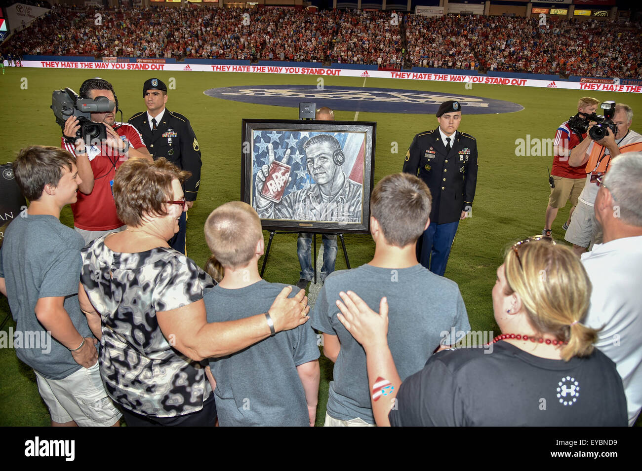JUL 4 2015:.FC Dallas honors fallen solider Army SSG Kyle Eggers as his ...
