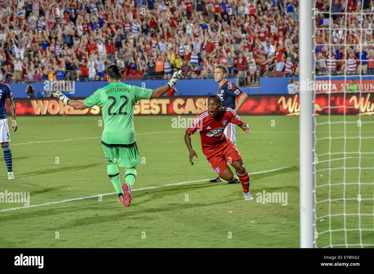 JUL 4 2015:.FC Dallas forward Fabian Castillo (11) gets the rebound as ...
