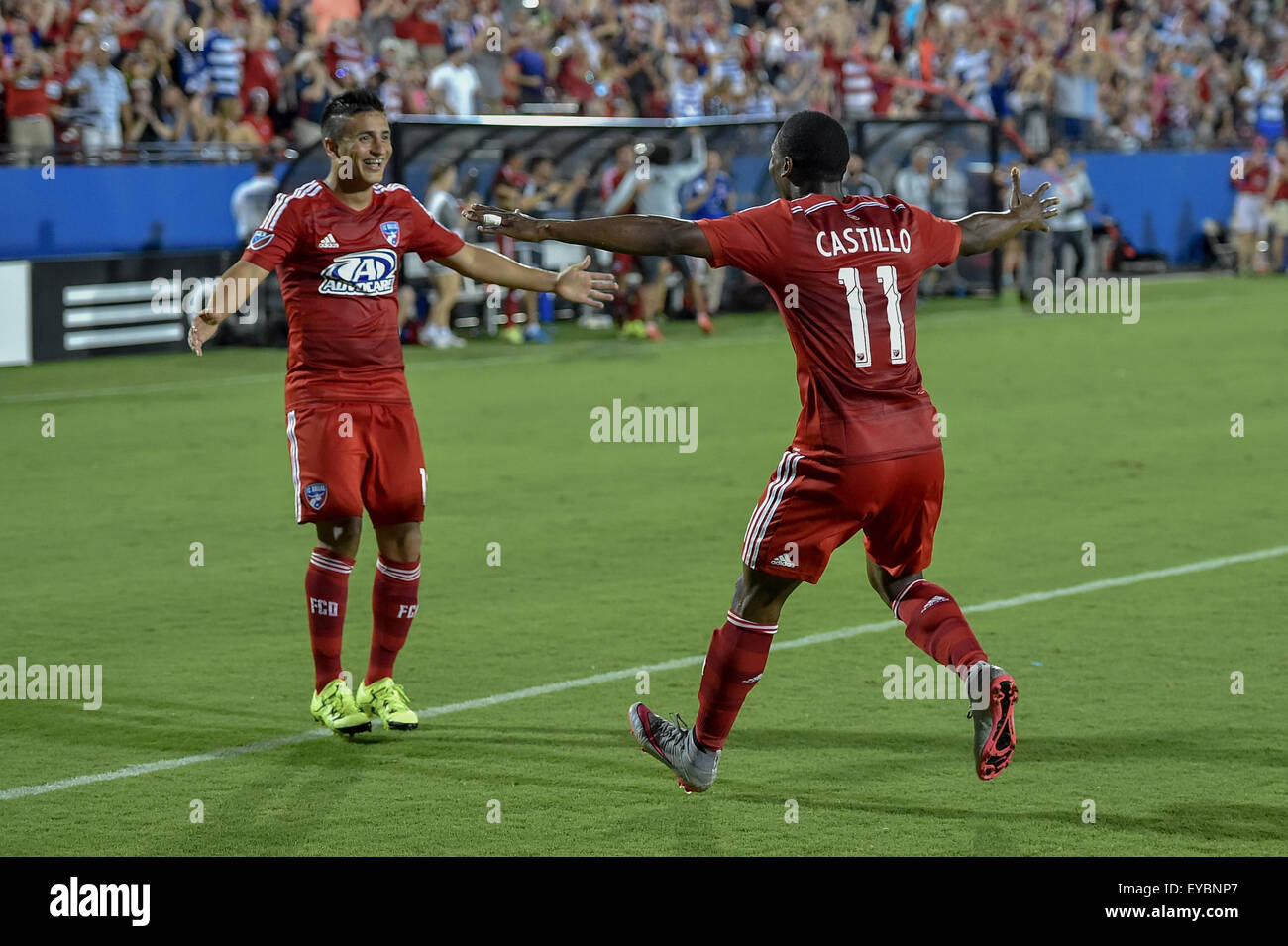 JUL 4 2015:.FC Dallas forward Fabian Castillo (11) scores a goal from a ...