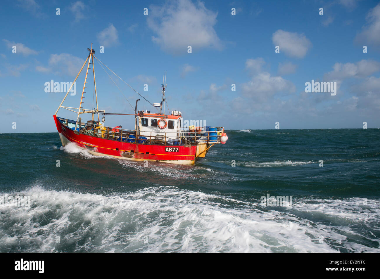 Inshore fishing in Cardigan Bay : a small lobster and crab fishing boat ...