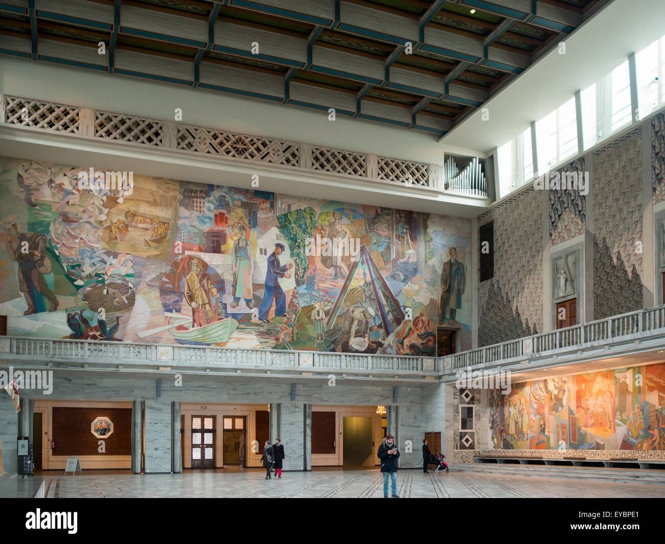 Oslo city hall mural hi-res stock photography and images - Alamy
