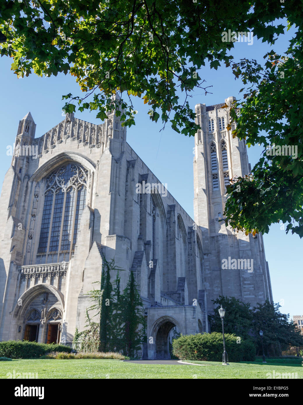 Rockefeller Chapel on the campus of the University of Chicago in the ...