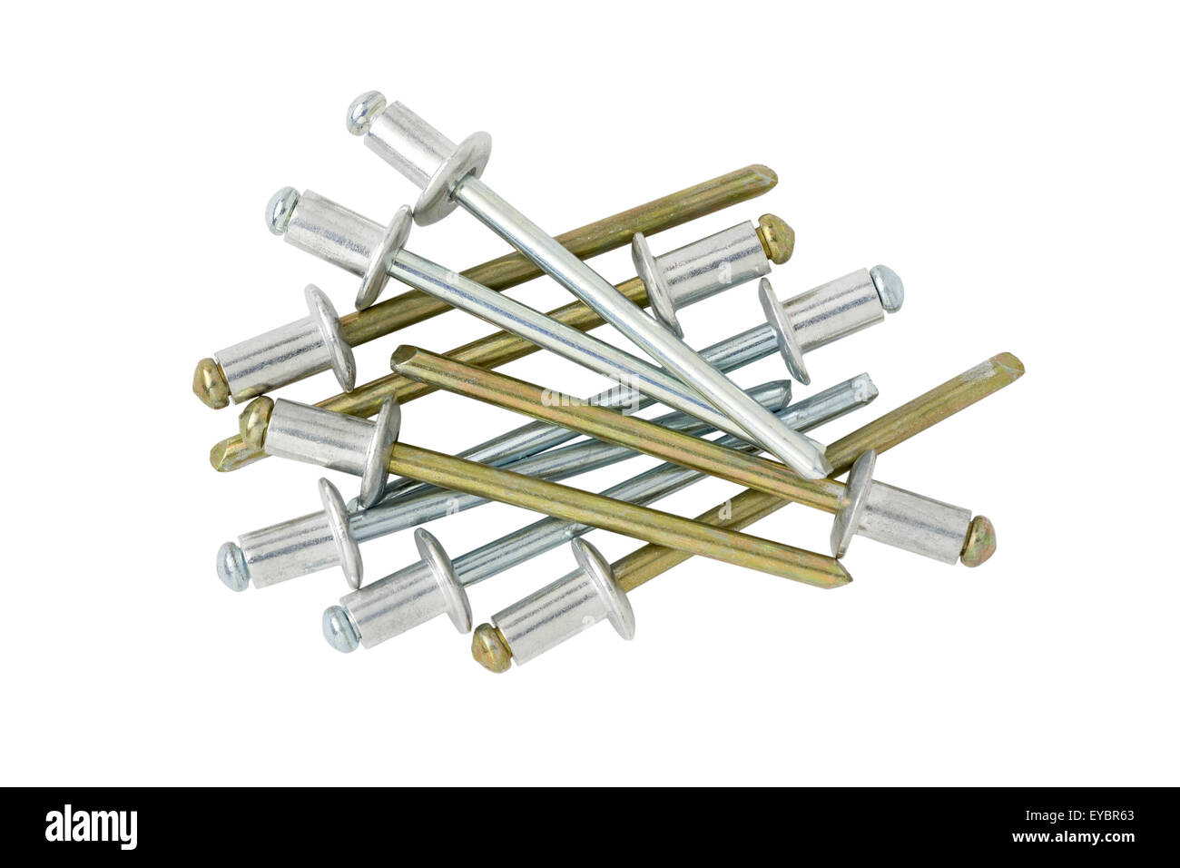 Metal blind rivets Cut Out Stock Images & Pictures - Alamy