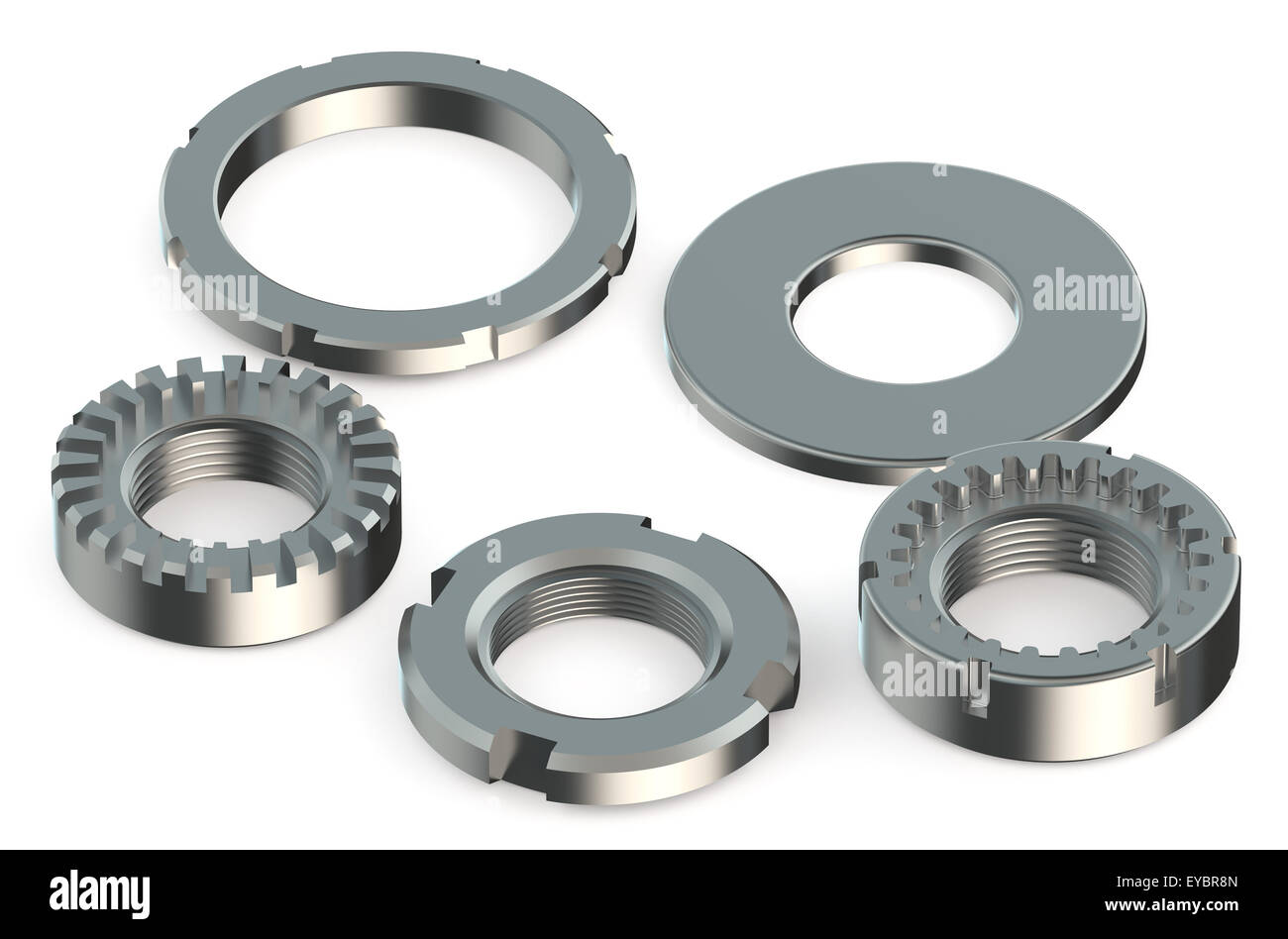 washers isolated on white background Stock Photo - Alamy