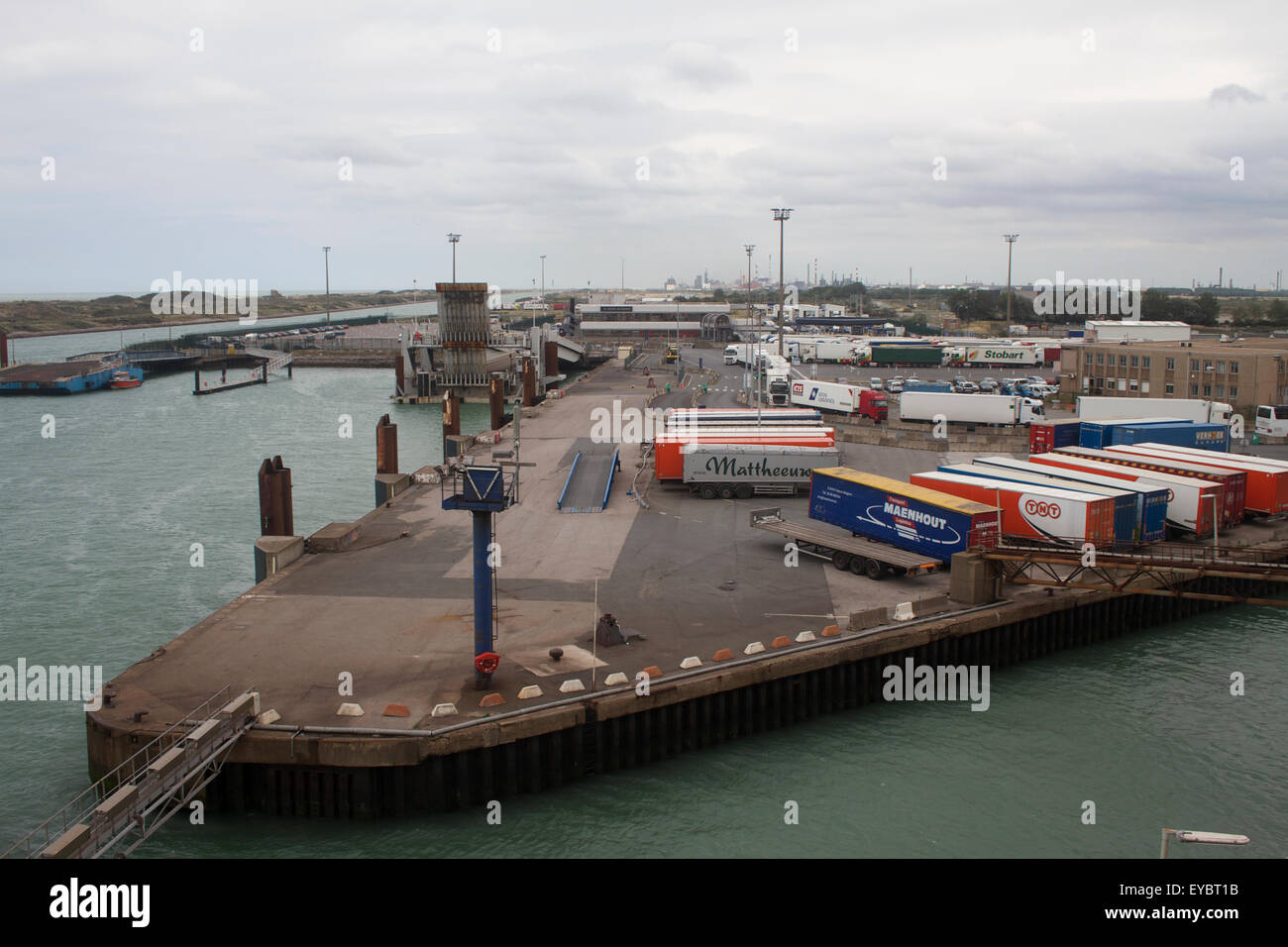Containers and lorries. Port of Dunkirk France Stock Photo - Alamy