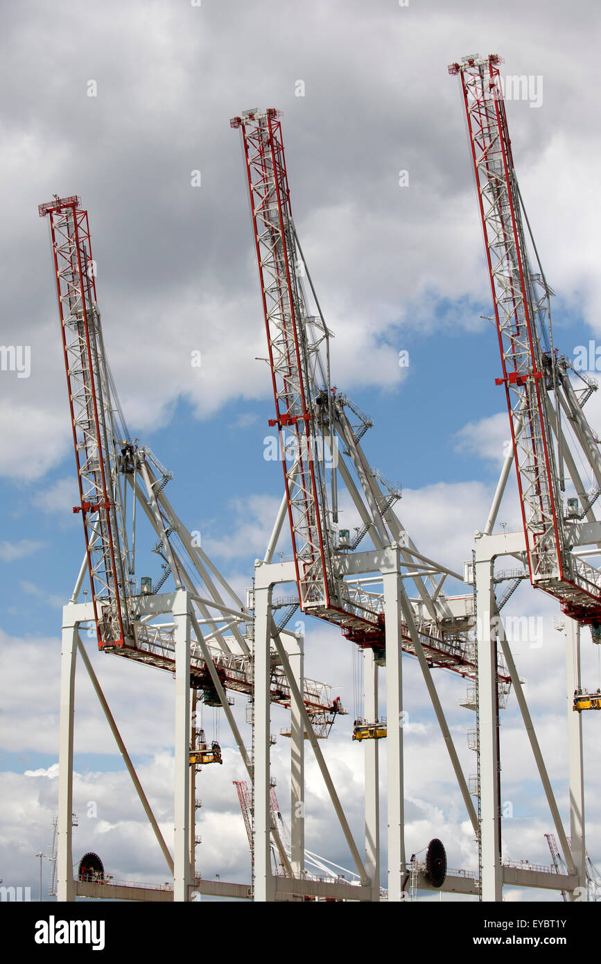 DPWorld container port Southampton UK. Cranes used to load and unload ...