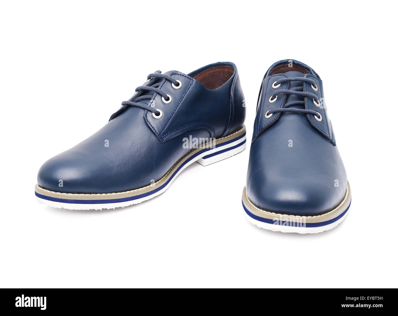 Men's fashion shoes blue, casual design on a white background isolated ...