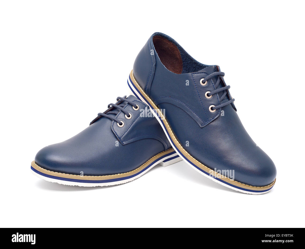 Men's fashion shoes blue, casual design on a white background isolated ...