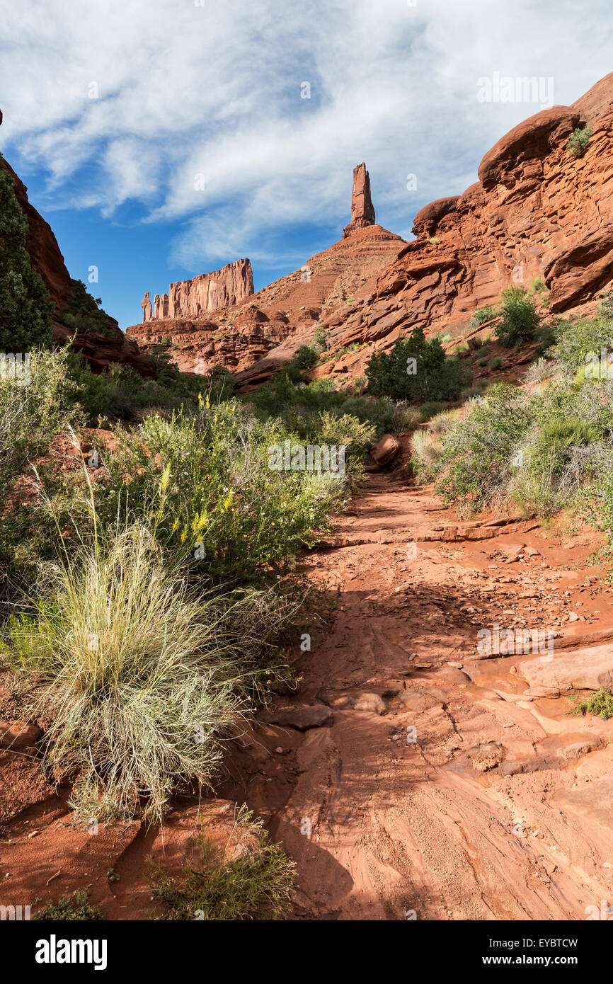 Wingate sandstone buttes, Castleton Tower and Priest and Nuns aka: the ...