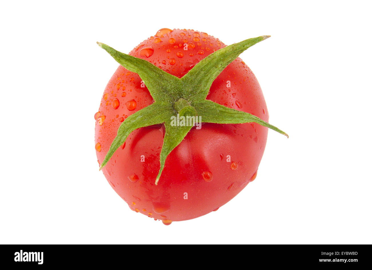 Top view of a single red tomato isolated on white background Stock ...