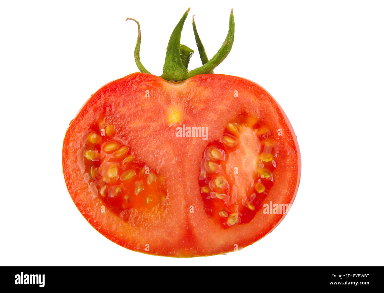 Tomato slice isolated on white background. Top view Stock Photo - Alamy