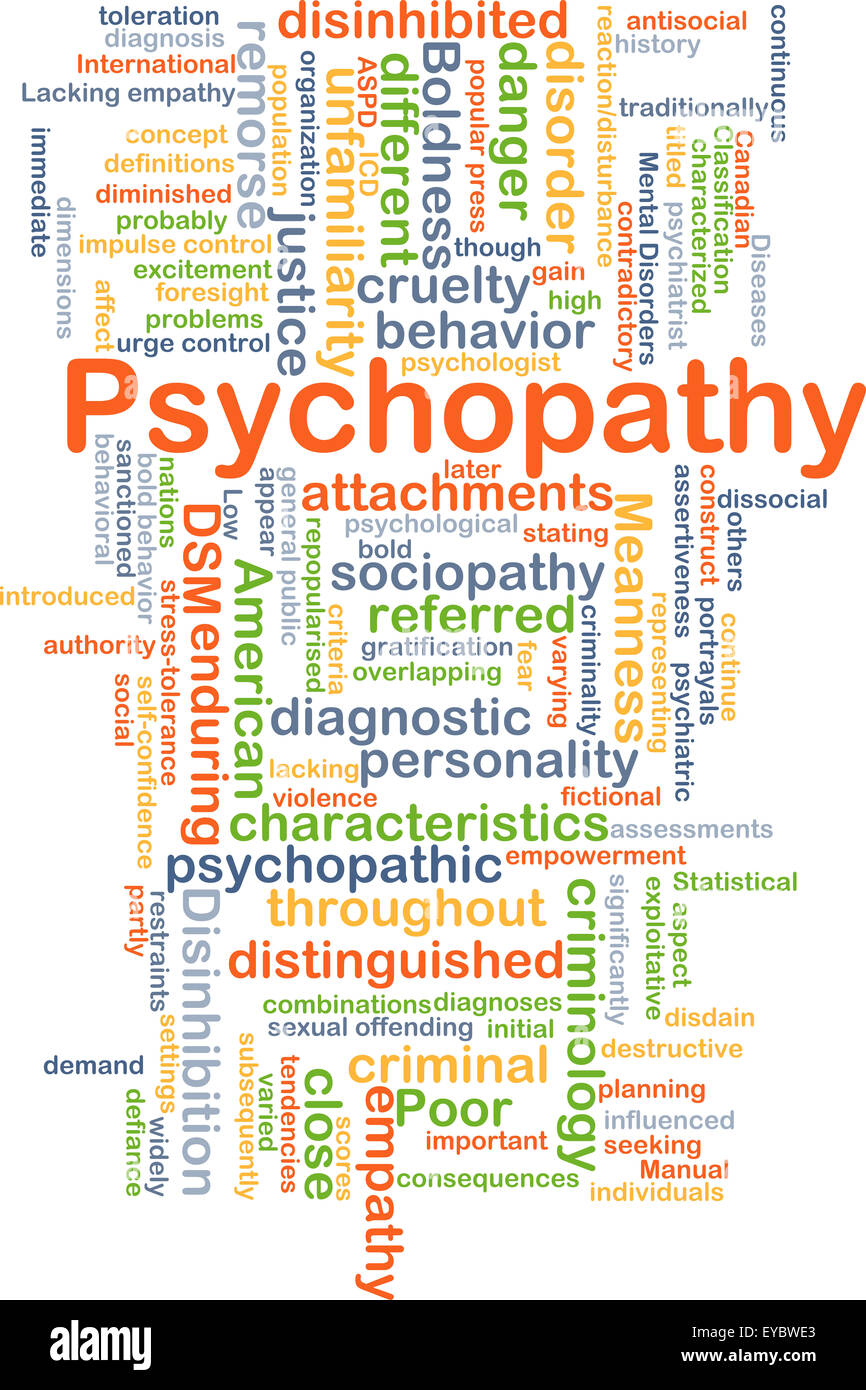 Background concept wordcloud illustration of psychopathy Stock Photo ...