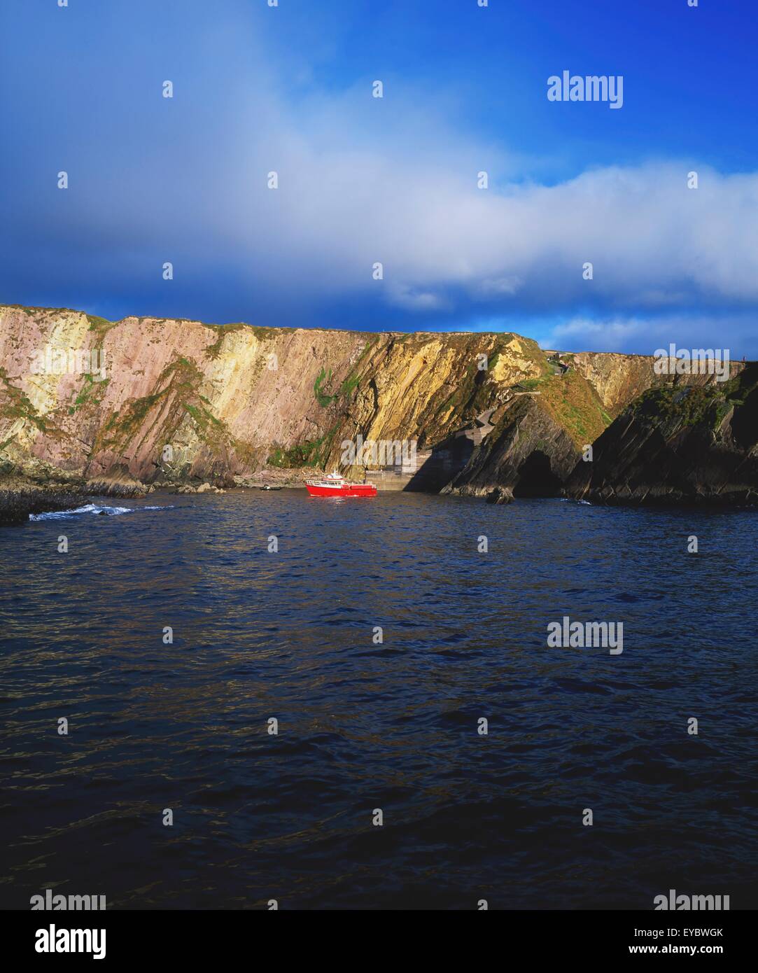 Dunquin Harbour,Co Kerry,Ireland;Boat In Dunquin Harbour Stock Photo ...