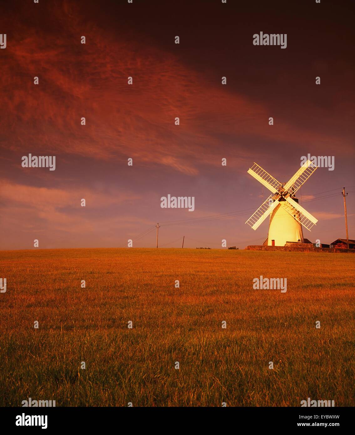 Near Newtownards, Co Down, Ireland; Windmill At Millisle Stock Photo ...