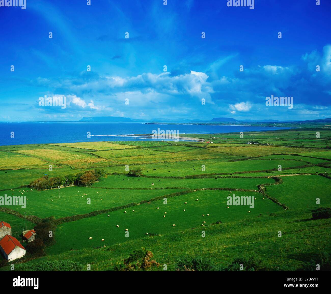 Near Easky, Co Sligo, Ireland; Aerial View Of Farmland Stock Photo - Alamy