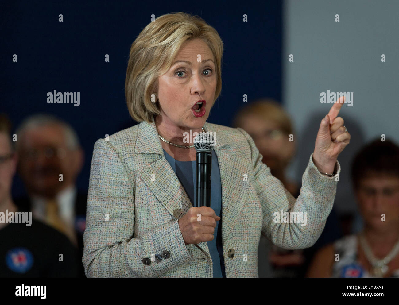 Ames, Iowa, USA. 26th July, 2015. HILLARY CLINTON speaks during an ...