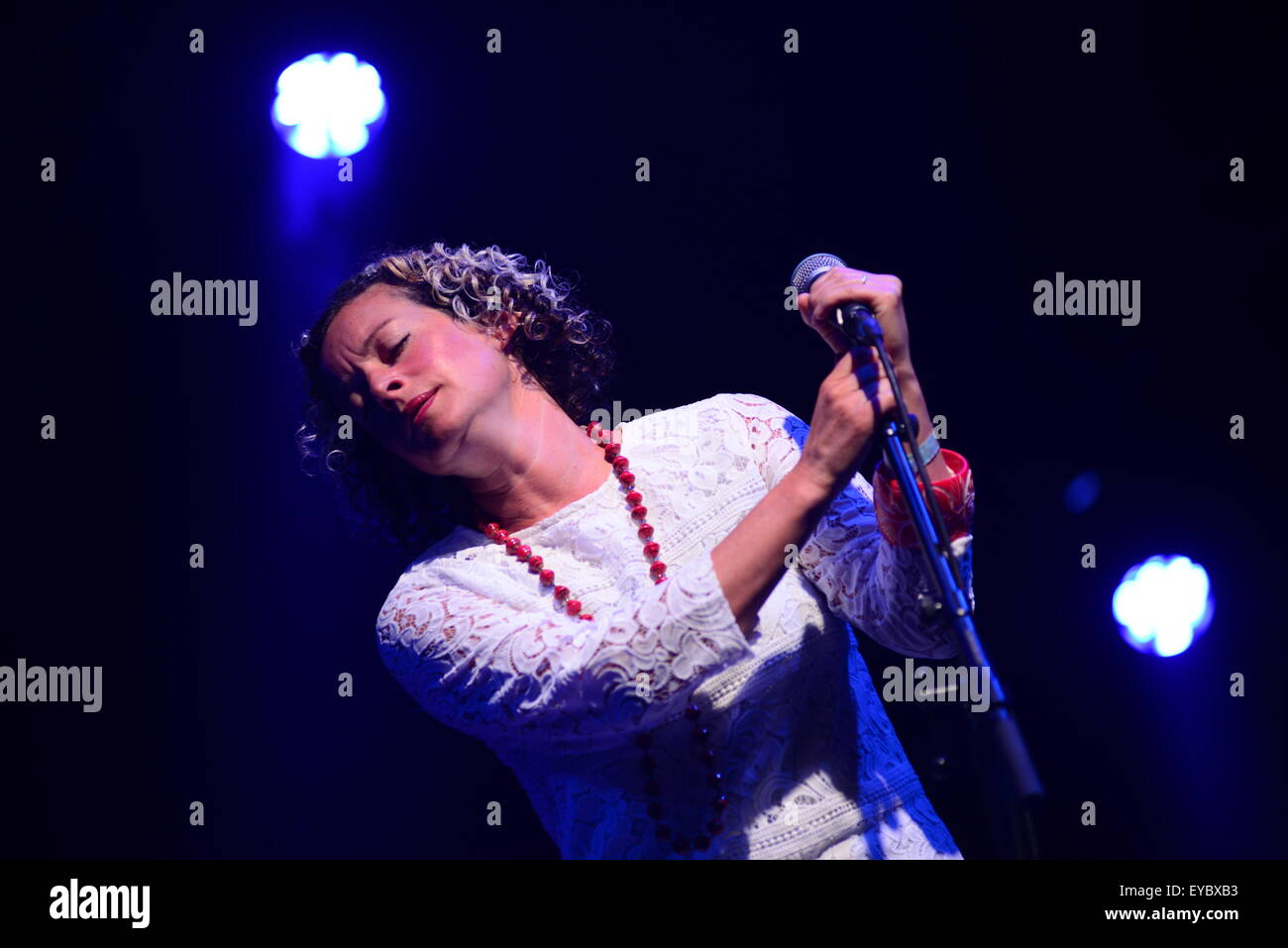 Barnsley, UK. 25th July 2015. Folk singer Kate Rusby performing at ...