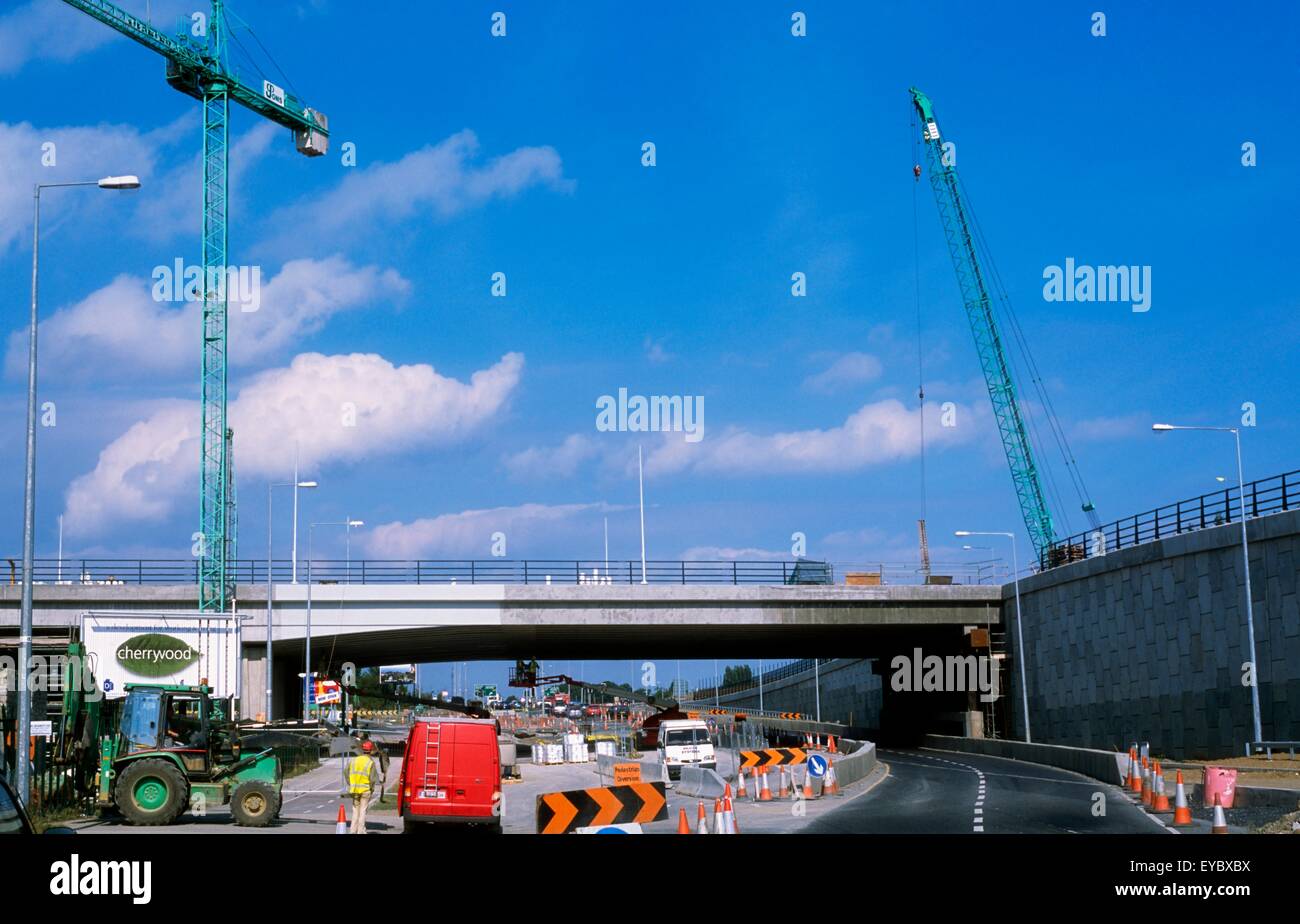 Construction On The M1 Motorway, Ireland Stock Photo - Alamy