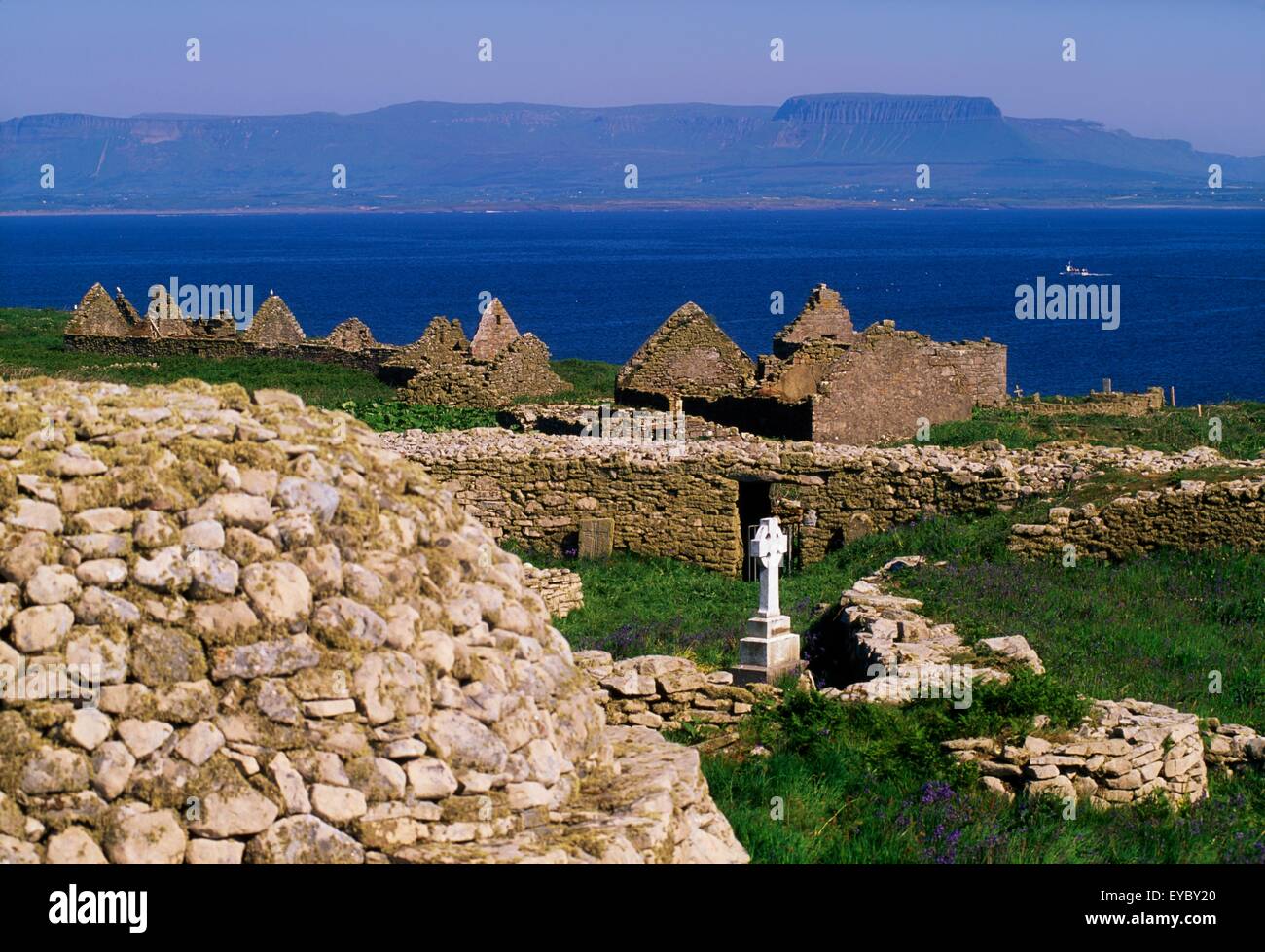 Deserted Village, Inishmurray Island Ireland Stock Photo - Alamy