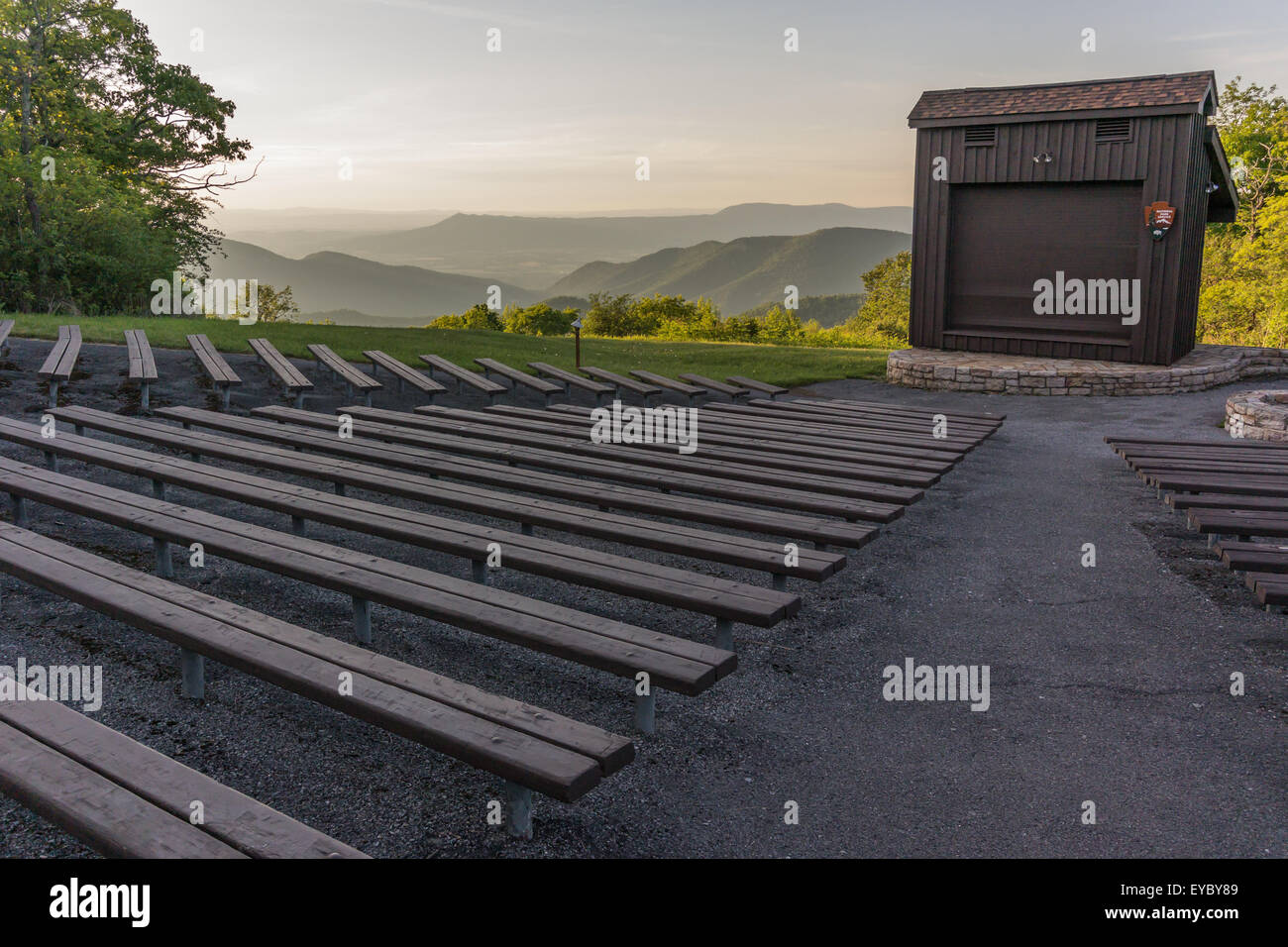 An amphitheater in the campground of a national park provides a place ...