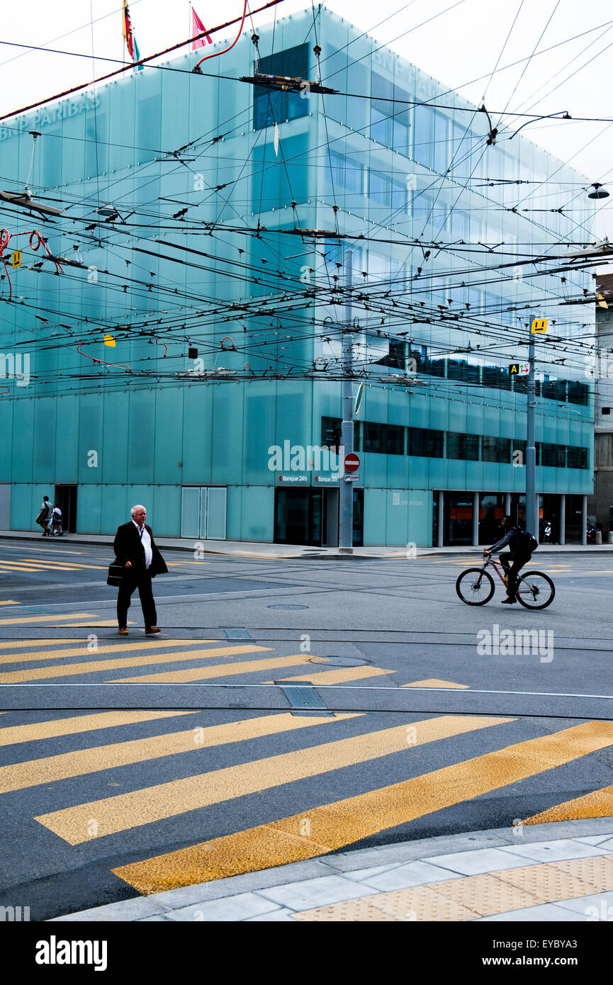 Swiss bank in Geneva Stock Photo - Alamy