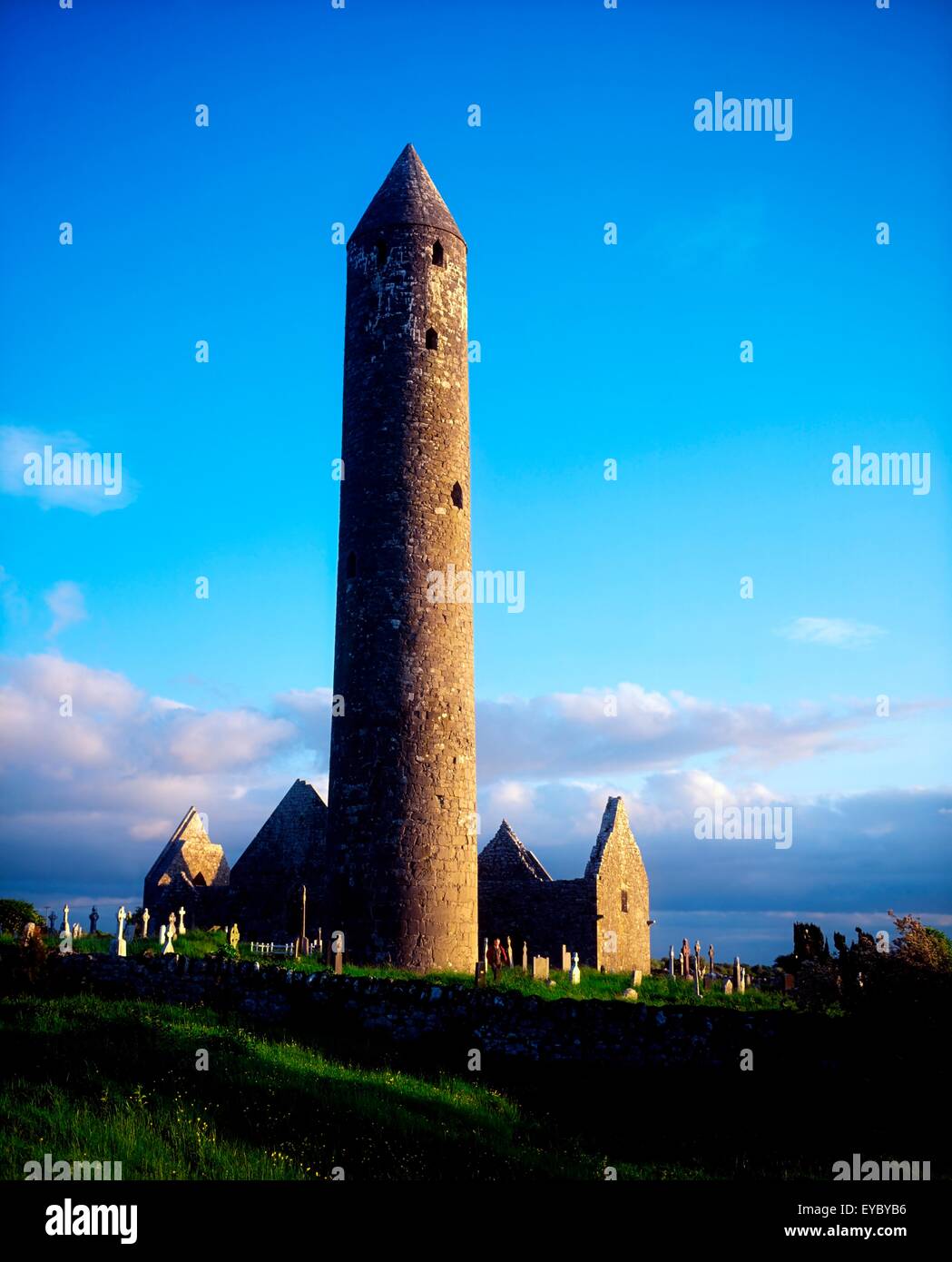 Round Tower Near Gort, Co Galway, Ireland Stock Photo - Alamy