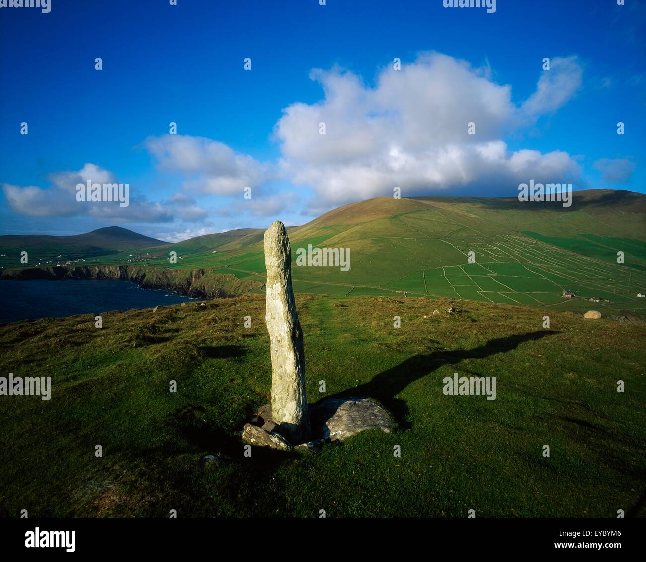 Ogham Stone, Dunmore Head, Dingle Peninsula, Co Kerry, Ireland Stock ...